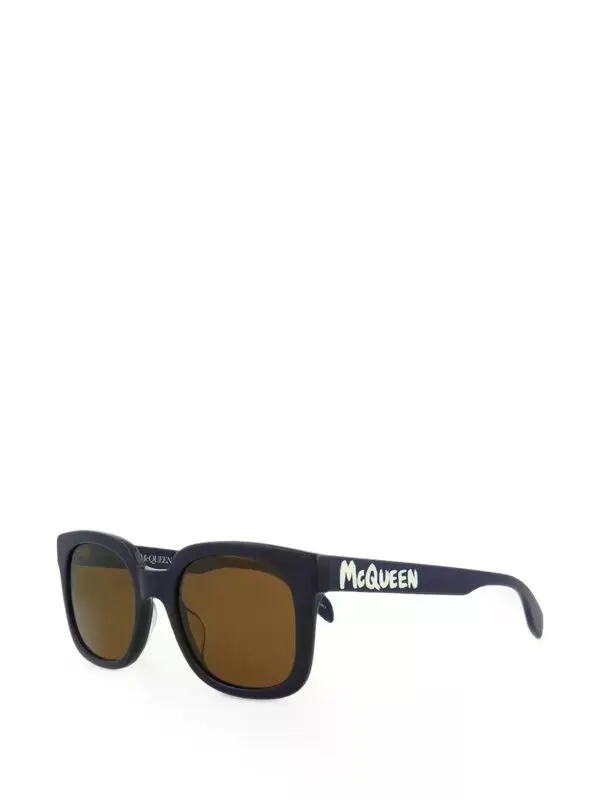 Alexander McQueen Graffiti Square Frame Sunglasses