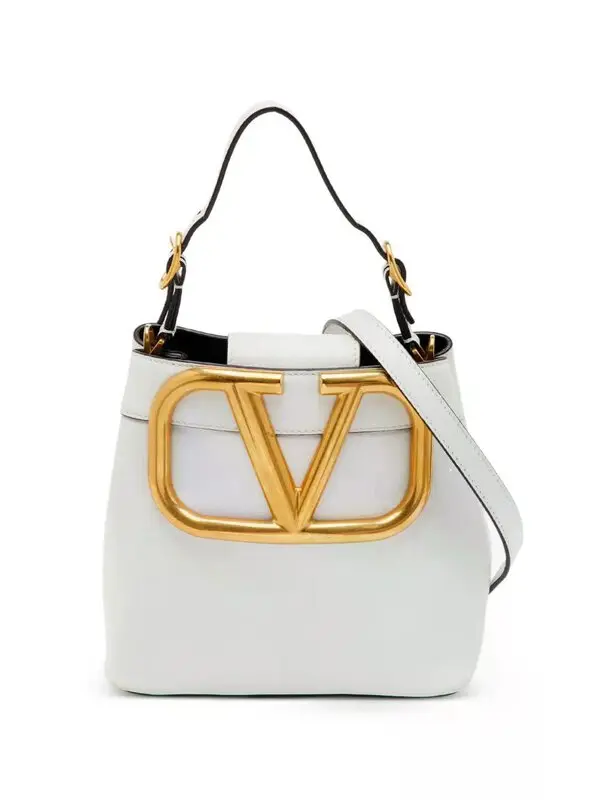 Valentino Garavani Vlogo Leather Top Handle Bag - White