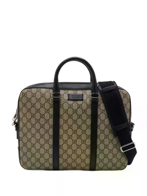 Gucci Gg Supreme Canvas Briefcase - Neutrals