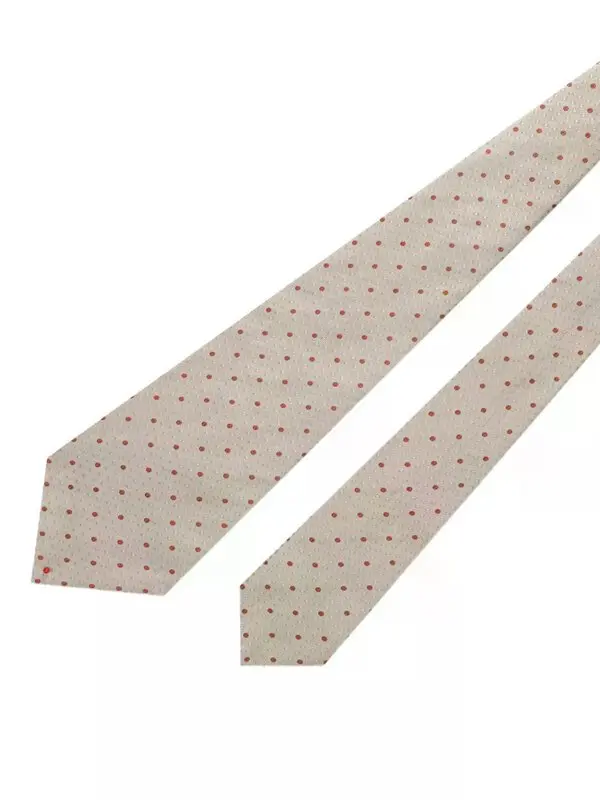 Dolce & Gabbana Polka Dot Jacquard Neck Tie - Neutrals