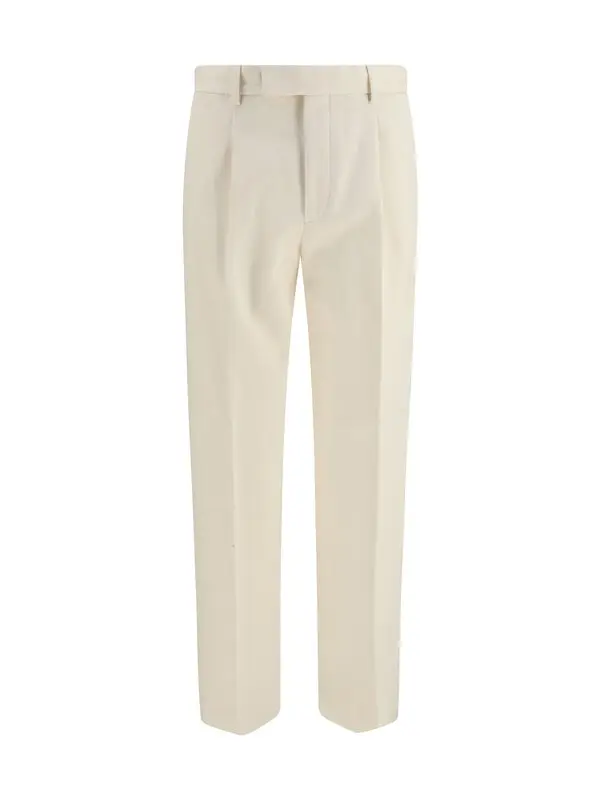 Zegna Cotton And Cashmere Tailored Pants - Multicolor