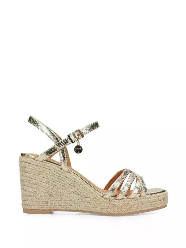 MEXX Strappy Wedge Espadrilles With -tone Metallic Finish