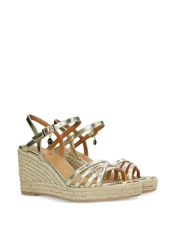 MEXX Strappy Wedge Espadrilles With -tone Metallic Finish