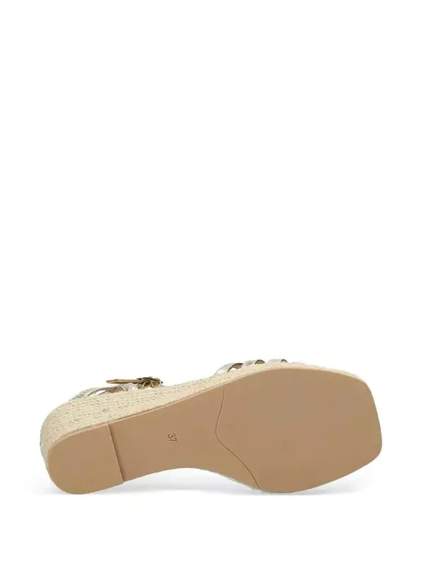 MEXX Strappy Wedge Espadrilles With -tone Metallic Finish