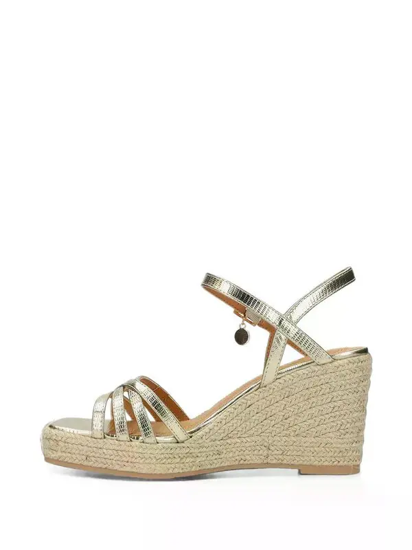 MEXX Strappy Wedge Espadrilles With -tone Metallic Finish