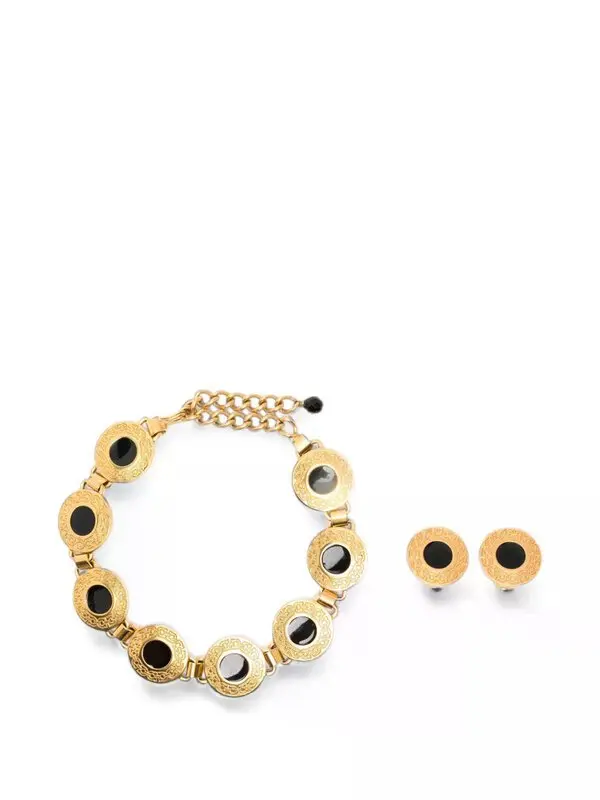 FERRAGAMO 1980s Gancini Necklace And Earrings Set