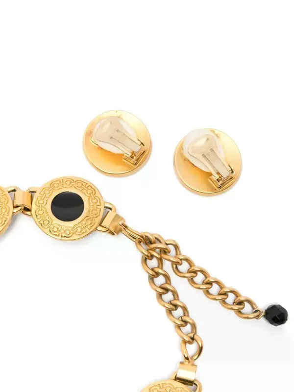 FERRAGAMO 1980s Gancini Necklace And Earrings Set