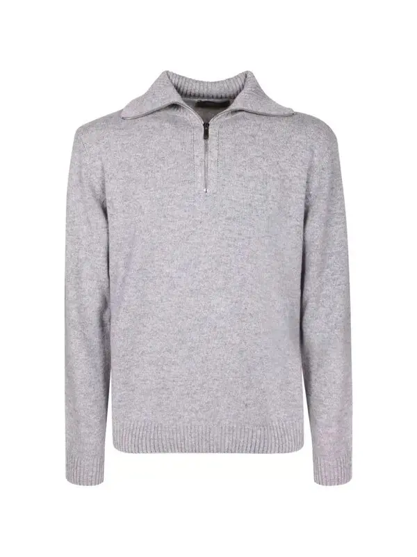 ZANONE Quarter-zip Knitted Sweater - Grey