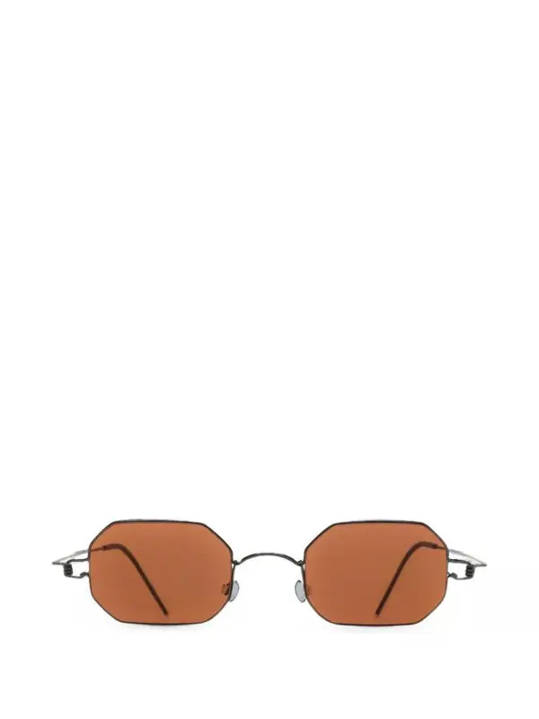 LINDBERG Geometric-frame Titanium Sunglasses - Brown