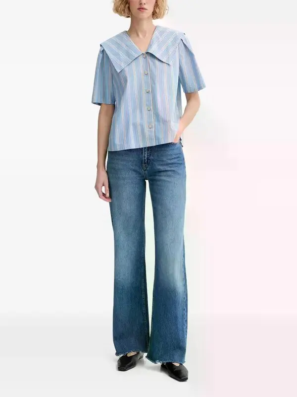 Marc O'polo Striped Sailor-collar Shirt - Blue