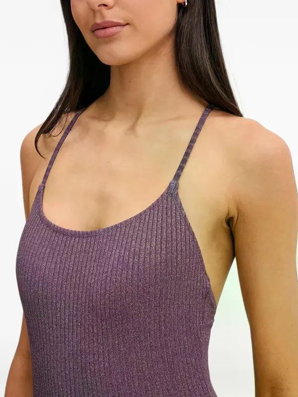 BENETTON Ribbed Metallic Swimsuit - Purple