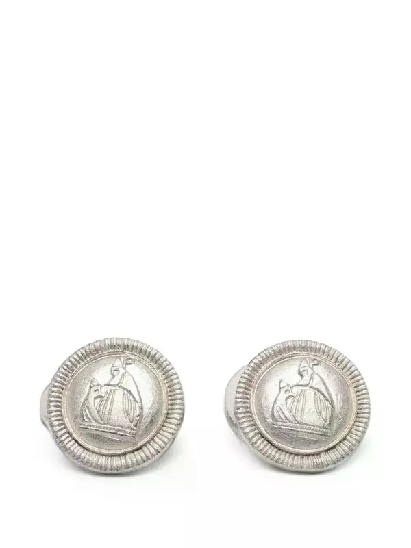 LANVIN 1990s Mother And Child Cufflinks - Silver