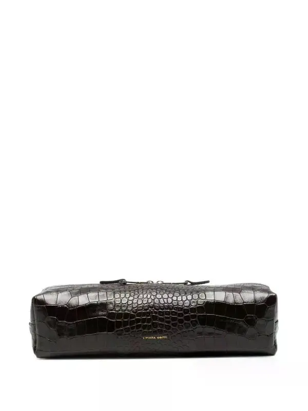 Liviana Conti Croc-effect Clutch Bag - Brown