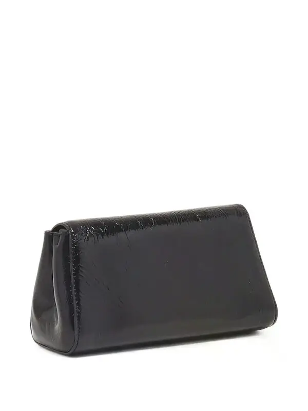 Orciani Small Logo-plaque Crinkled-leather Clutch Bag