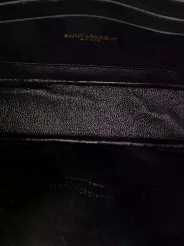 Saint Laurent Grain De Poudre Chevron Monogram Lou Camera Bag Crossbody