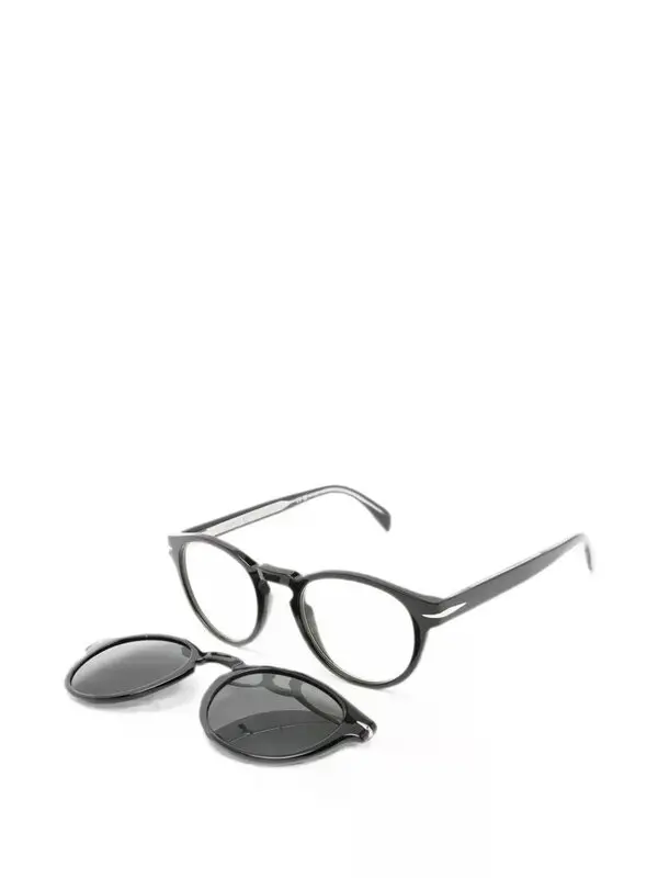 DB EYEWEAR BY DAVID BECKHAM Clip-on Round-frame Sunglasses - Black