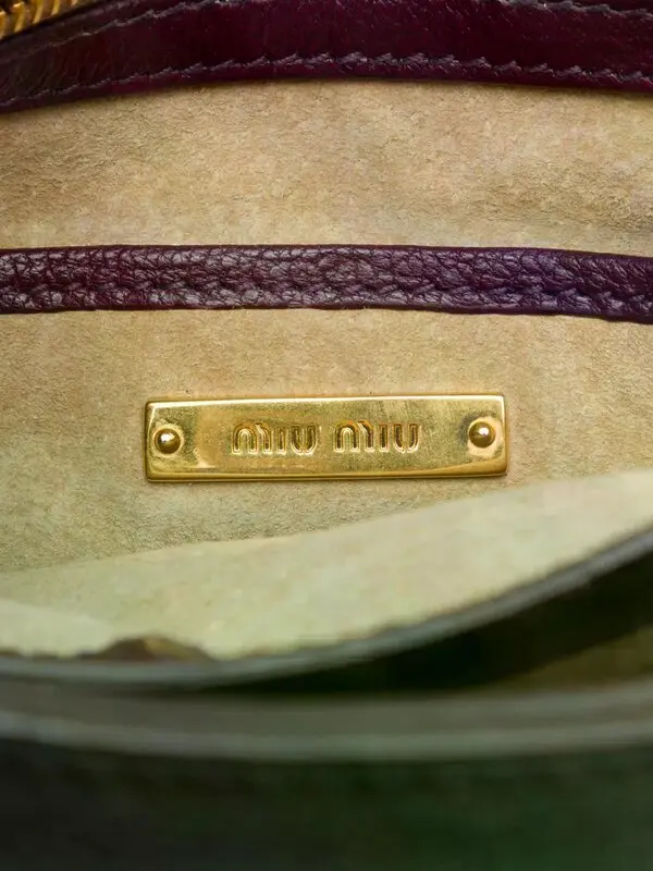 Miu Miu 2010-2026 Goatskin Madras Push Lock Top Handle Satchel