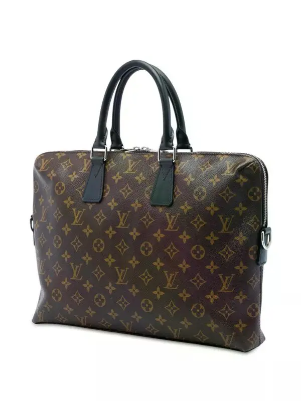 LOUIS VUITTON 2014 Monogram Macassar Porte Documents Jour Business Bag