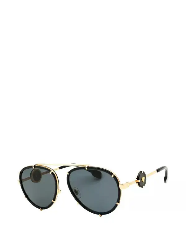 Versace Medusa Plaque Pilot-frame Sunglasses