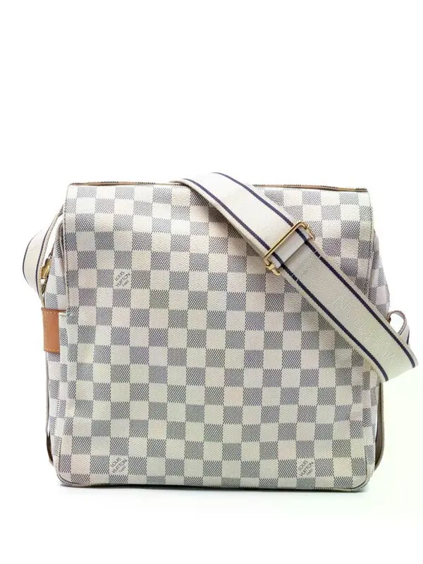 LOUIS VUITTON Damier Azur Naviglio Crossbody Bag - White