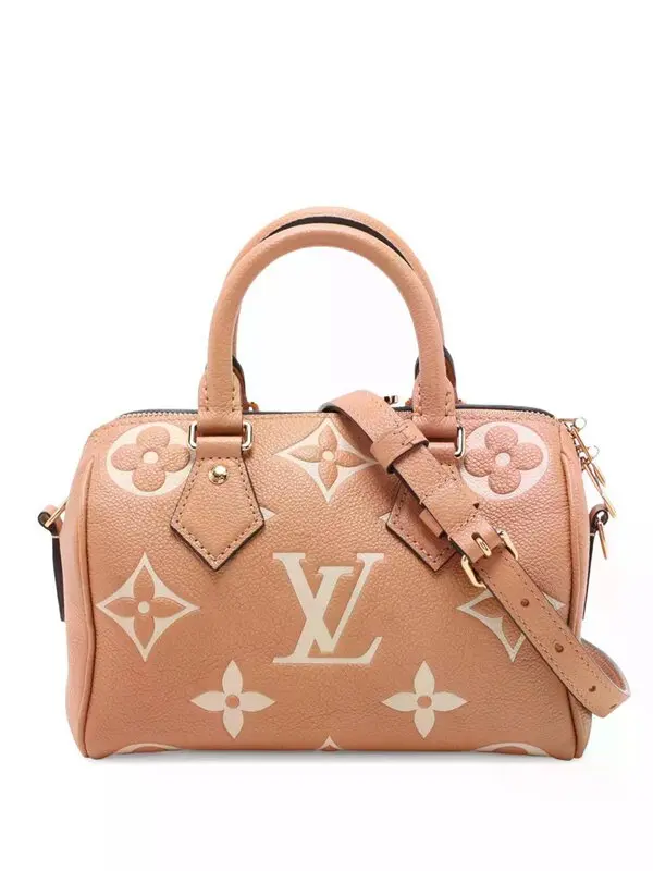 LOUIS VUITTON 2021-2026 Bicolor Monogram Giant Empreinte Speedy Bandouliere 20 Satchel - Orange
