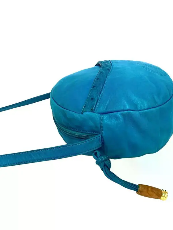 Loewe 2010-2026 Leather Anagram Round Crossbody Bag - Blue
