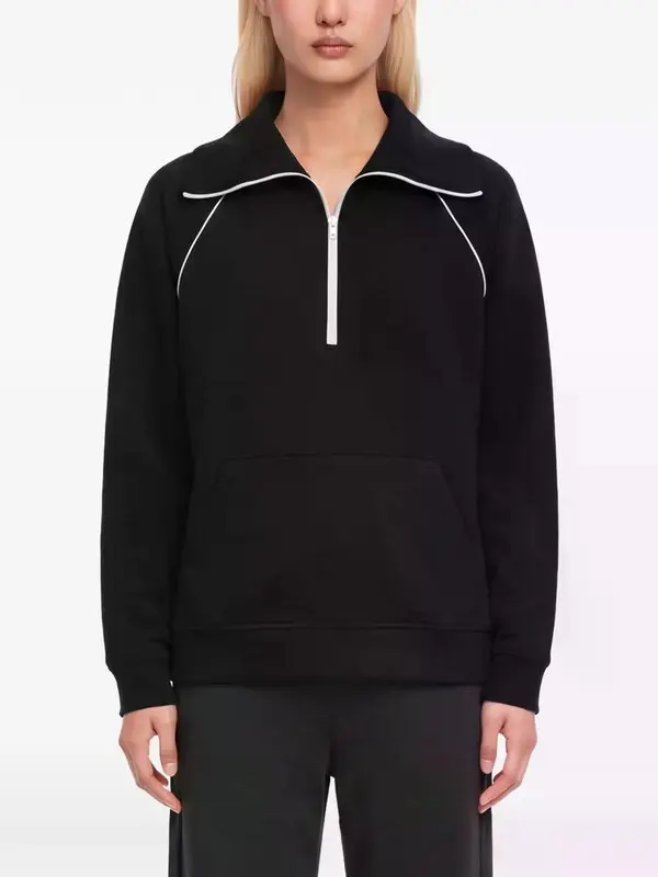 Max Mara Piped Half-zip Sweater - Black