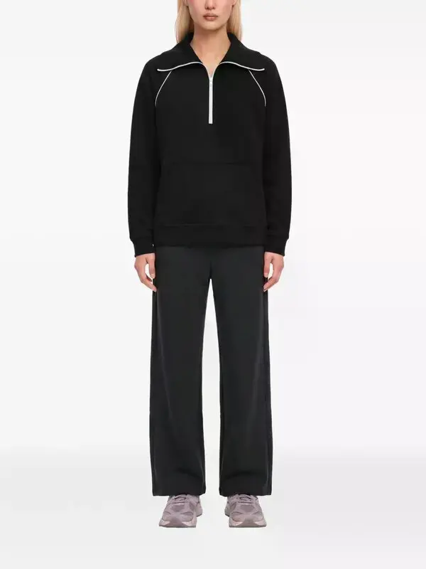 Max Mara Piped Half-zip Sweater - Black