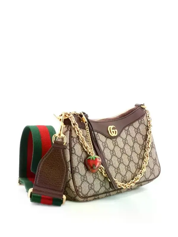 Gucci Ophidia Charm Shoulder Bag Gg Coated Canvas - Brown