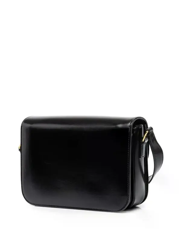 Celine 2022 Classique Shiny Calfskin Triomphe Crossbody Bag