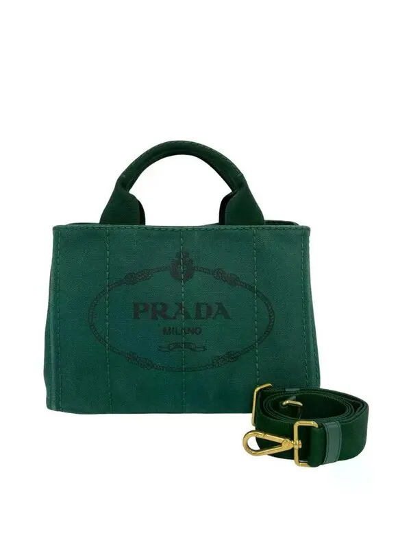 Prada 2013-2026 Small Canvas Canapa Logo Tote Satchel