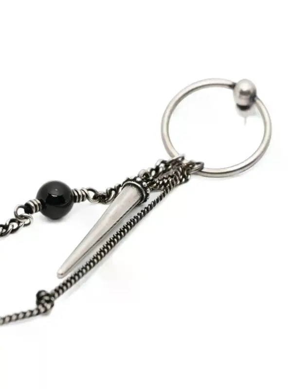 ANN DEMEULEMEESTER Charm-detail Asymmetric Drop Earrings - Silver