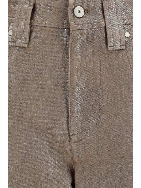 Brunello Cucinelli Lurex Wide-leg Jeans - Cream
