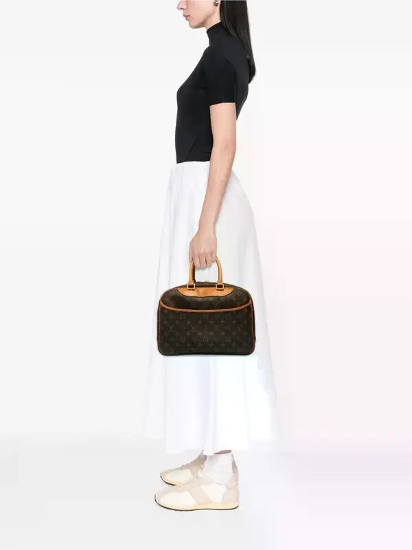 LOUIS VUITTON 1998 Monogram Deauville Handbag - Brown