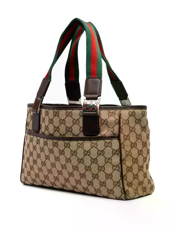 Gucci Gg Canvas Web Horsebit Tote Bag