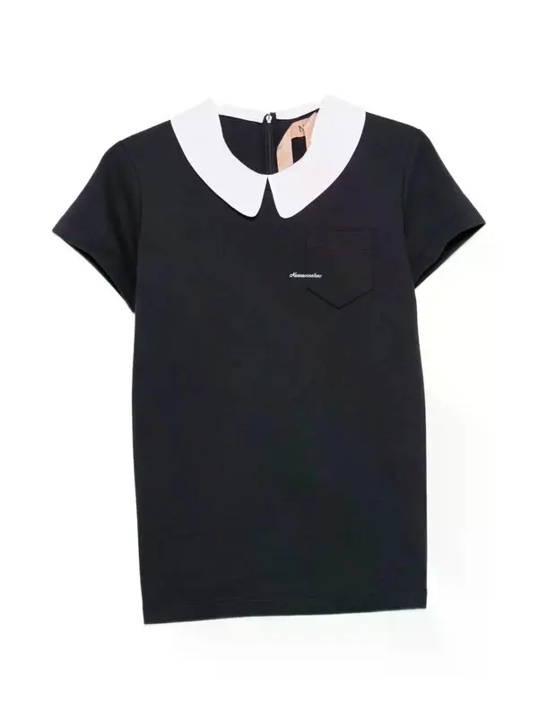 N°21 Contrast-collar Chest-pocket Top