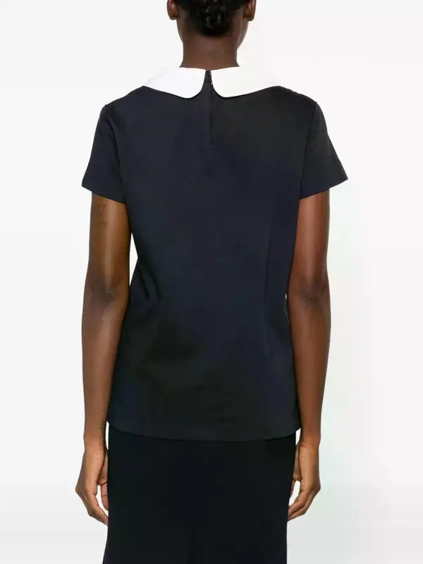 N°21 Contrast-collar Chest-pocket Top