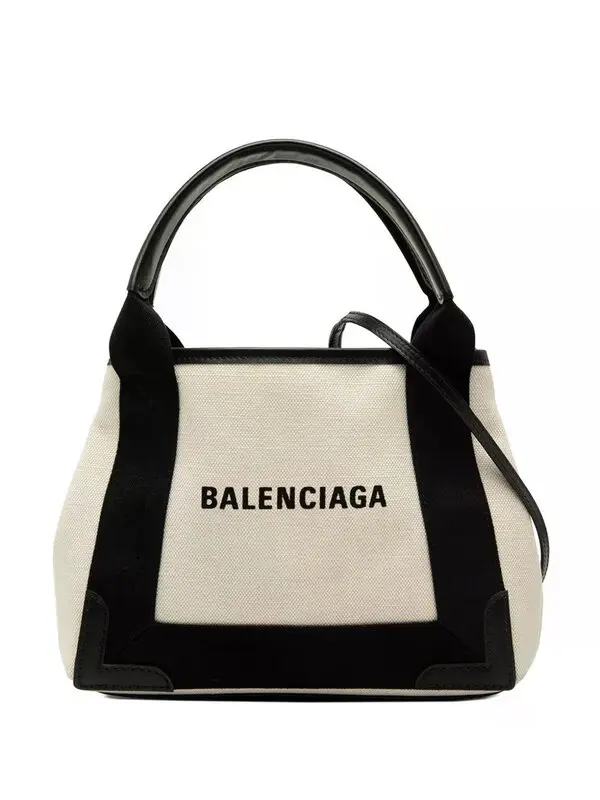 Balenciaga Canvas Navy Cabas Xs Satchel