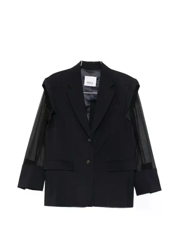 Erika Cavallini Sheer-sleeve Blazer - Blue