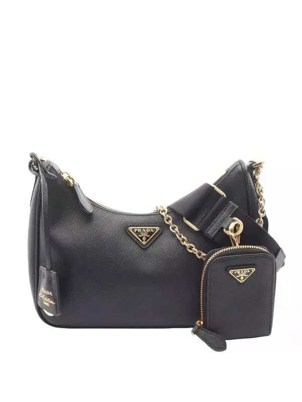 Prada 2000-2013 Saffiano Re Edition 2005 Satchel - Black