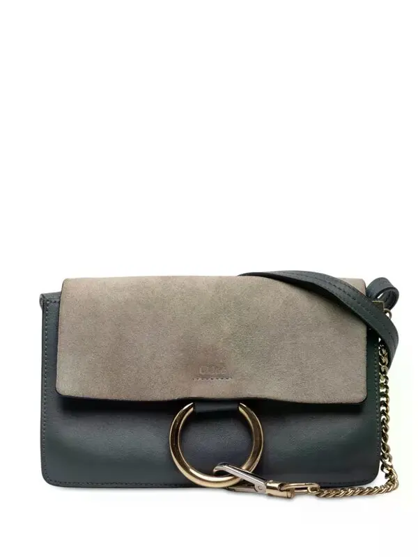 Chloé 2017 Small Suede And Calfskin Faye Crossbody Bag - Grey