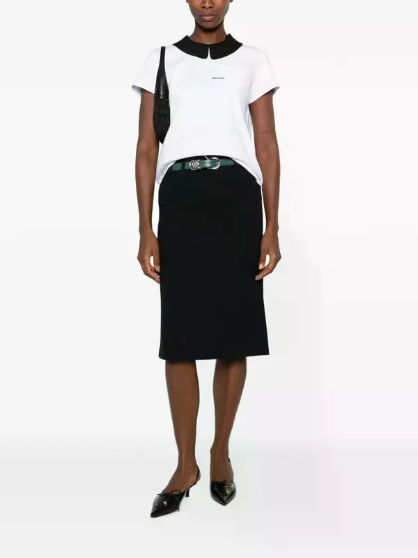 N°21 Contrast Peter Pan Collar T-shirt - White