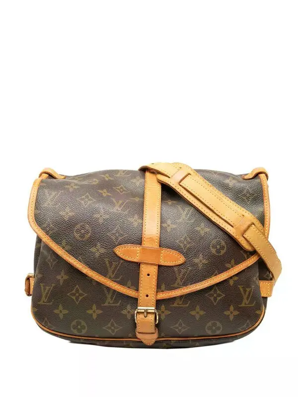 LOUIS VUITTON 2002 Monogram Saumur 30 Crossbody Bag - Brown