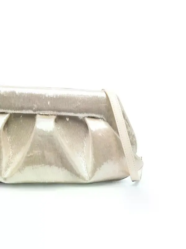 THEMOIRE Bios Lurex-finish Ruched Clutch Bag