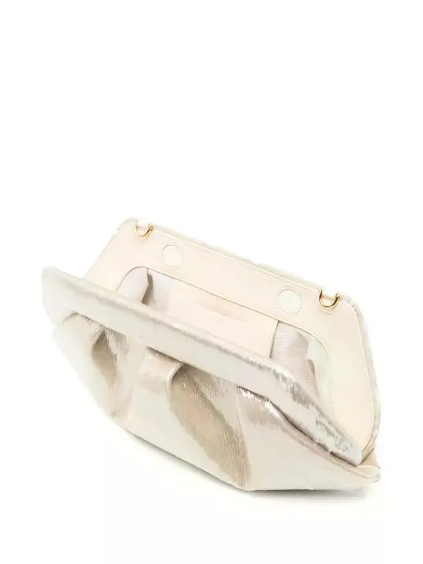THEMOIRE Bios Ruched Clutch Bag - Neutrals