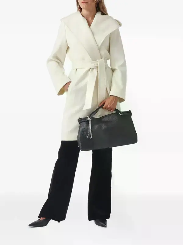 Orciani Midi Virgo Leather Tote Bag - Black