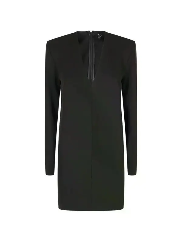 Federica Tosi V-neck Long-sleeve Mini Dress - Black