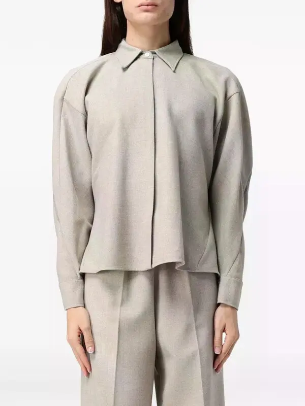 Fabiana Filippi Concealed Button Shirt With Classic Collar And Curved Hem