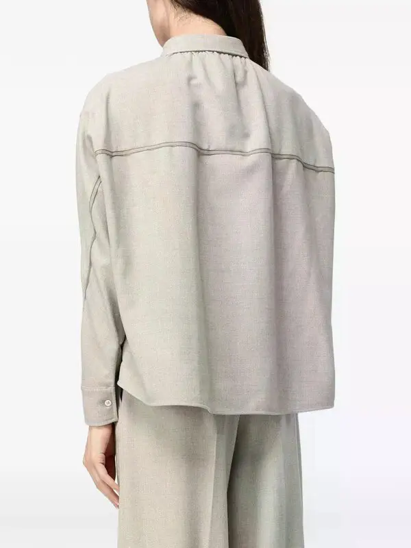 Fabiana Filippi Concealed Button Shirt With Classic Collar And Curved Hem