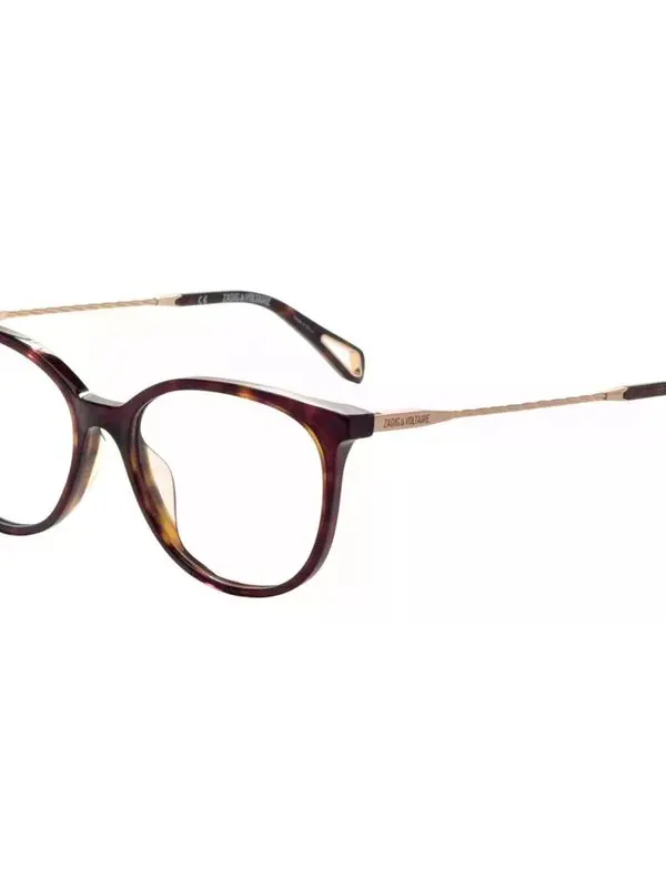 Zadig&Voltaire Tortoiseshell-effect Round Frame Eyeglasses